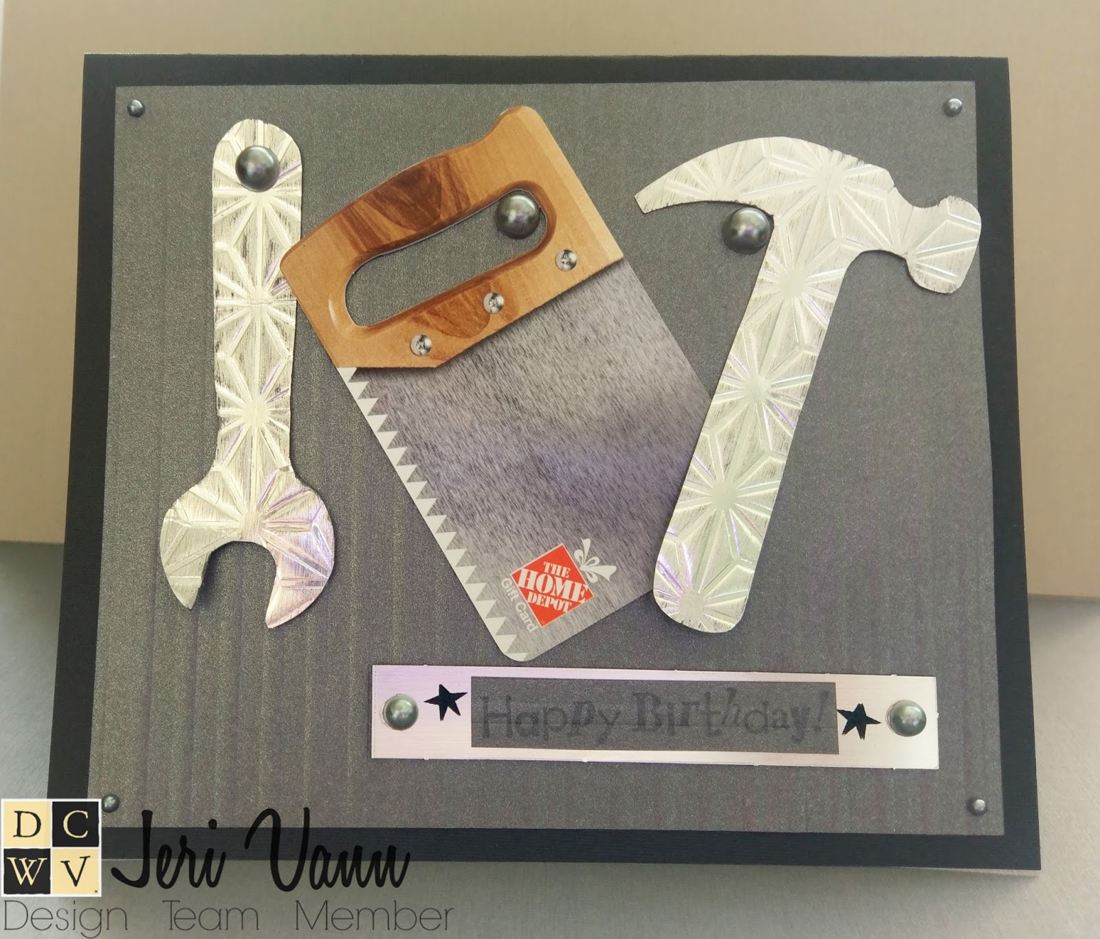 Jeri Vann: My Creative Mind: Happy Birthday Tool Card - DCWV & Hobby Lobby