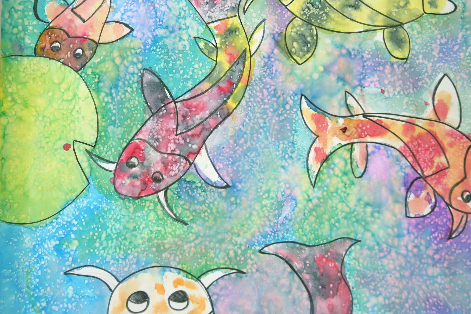 Splish Splash Splatter: Salt Painting Koi Fish