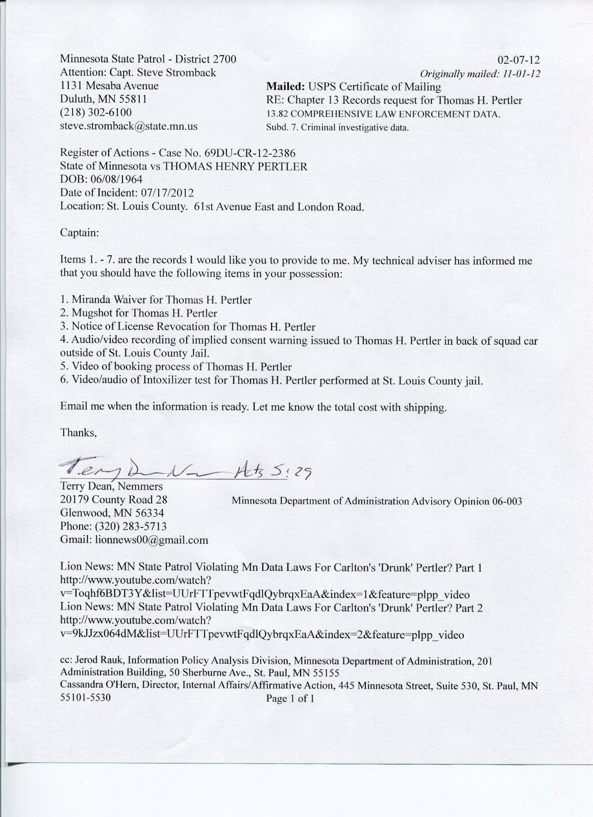 Lion News: Internal Affairs Complaint VS Lt. Eric Roeske, Capt. Steve ...