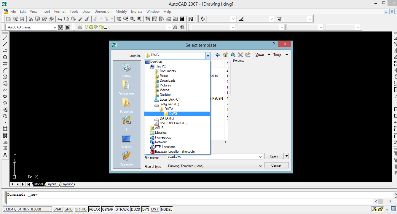 Cara Membuat File Baru di AutoCAD