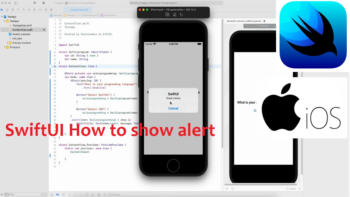 SwiftUI How to show alert | Tutorial101 SwiftUI How to show alert | Tutorial101