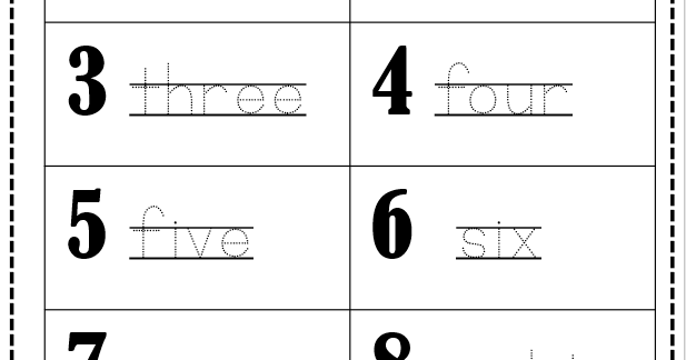 Numbers Worksheet : Free Printable