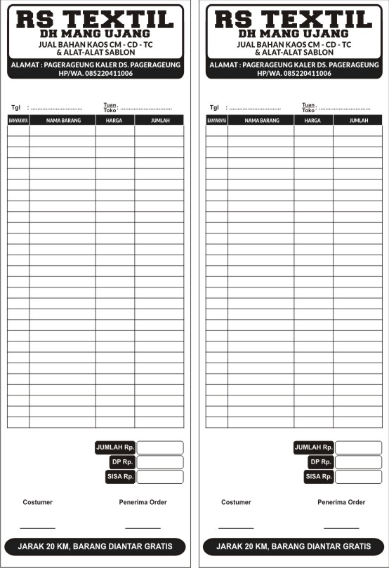 Download Kumpulan Contoh Nota Toko.cdr - KARYAKU