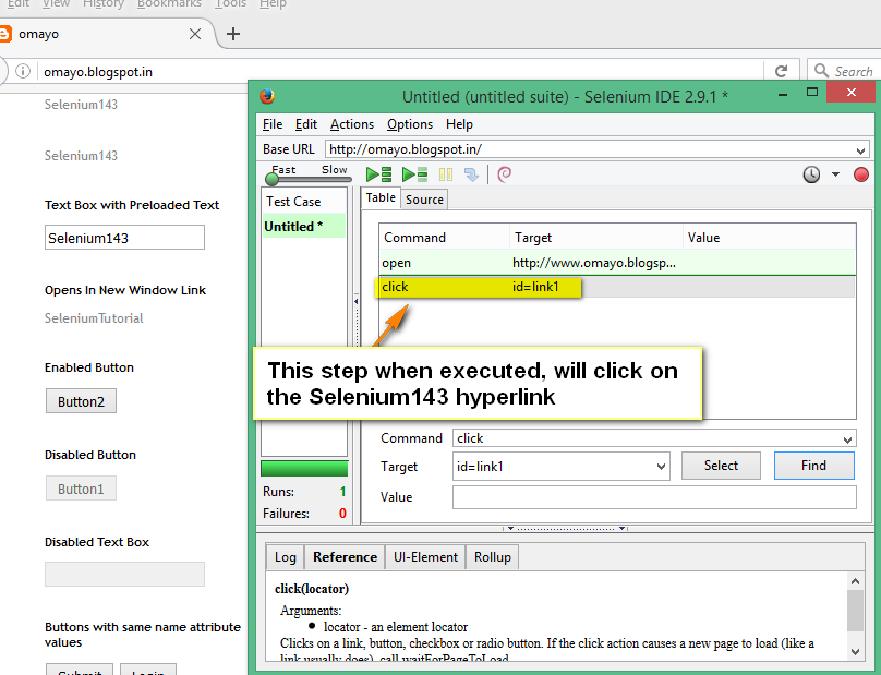 Selenium-By-Arun: Using 'click' command in Selenium IDE for clicking an ... Selenium-By-Arun: Using 'click' command in Selenium IDE for clicking an ...