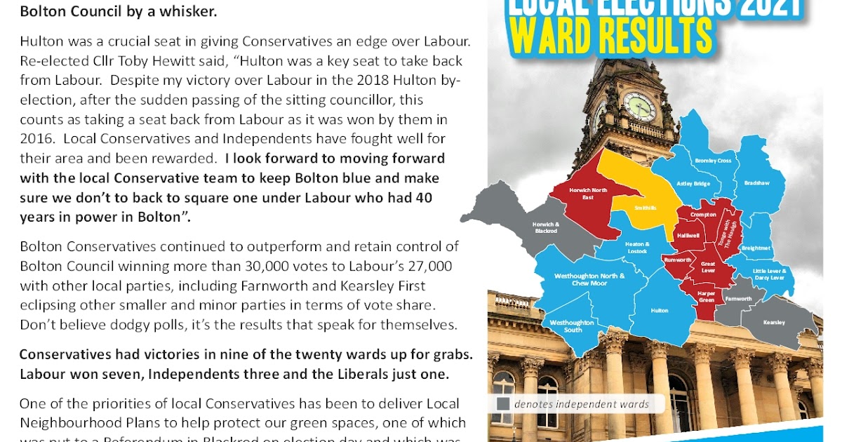 Canvassing leaflets designed after Bolton 2021 local elections