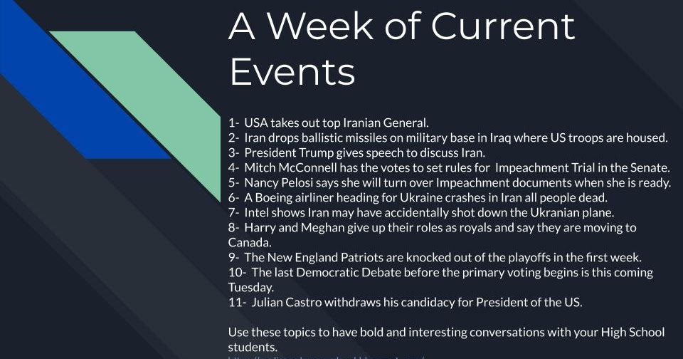 Melissas Homeschool Blog: A Week of Current Events