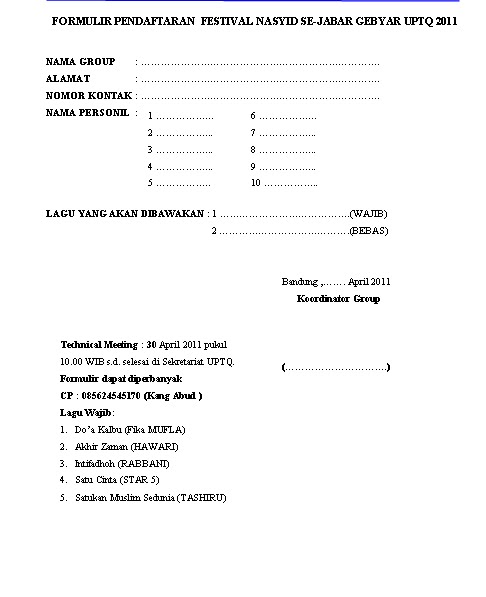 87 INFO DOWNLOAD FORMULIR PENDAFTARAN FESTIVAL HADROH TUTORIAL PDF ...