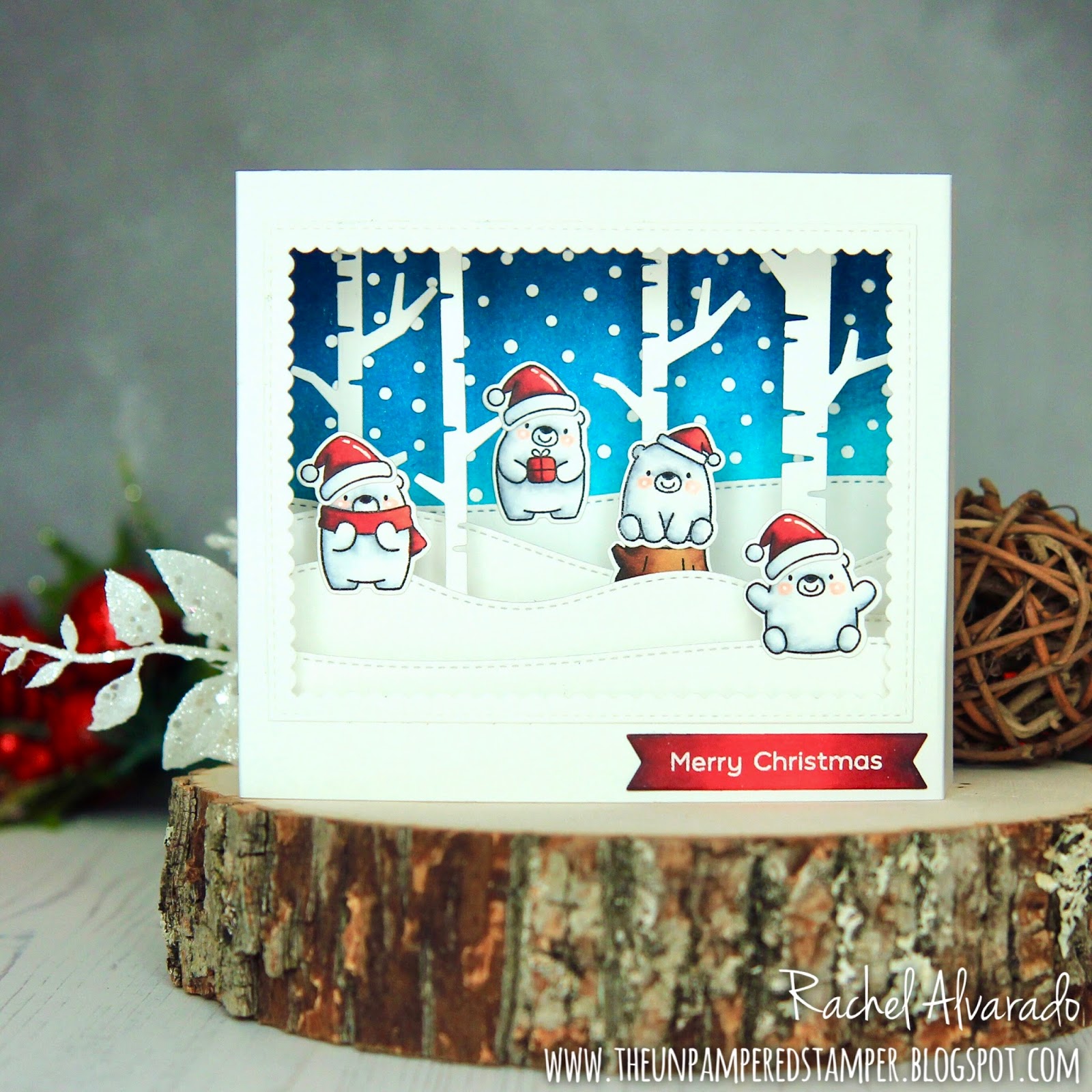 The Unpampered Stamper: BB Bitty Bears Shadow Box Card - My Favorite Things