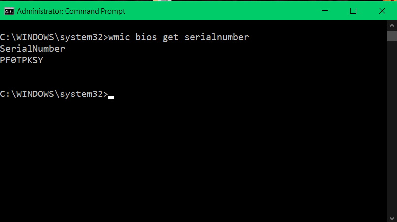 How to find your Computer Serial Number in Windows 10