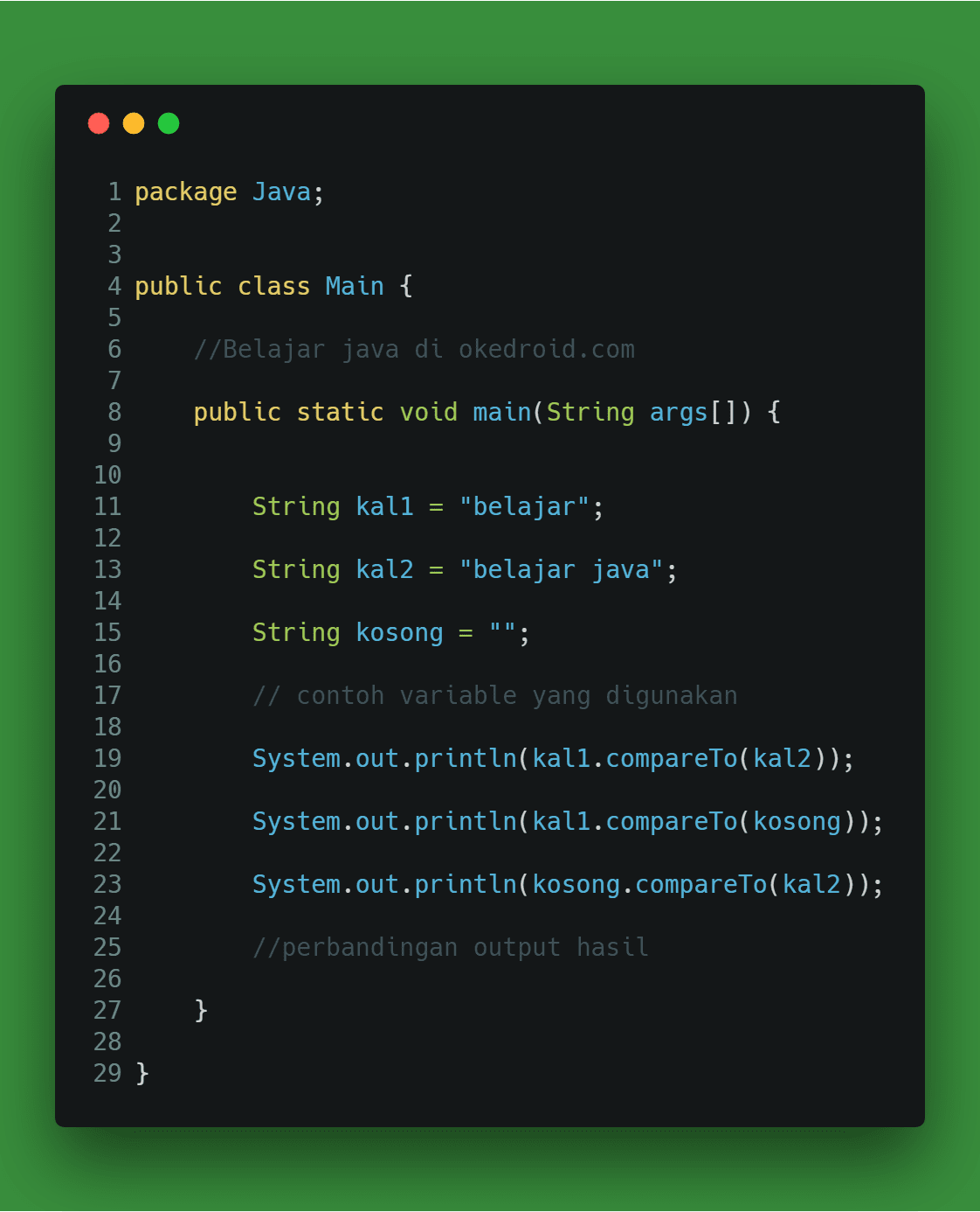 Belajar Mengenal Fungsi Compareto String Pada Jadwal Java Java Media Kita