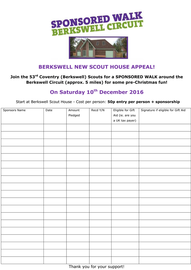 Burton Green: Berkswell Scouts Sponsored Walk