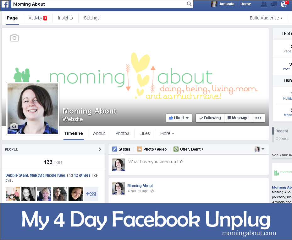 Moming About: My Four Day Facebook Unplug