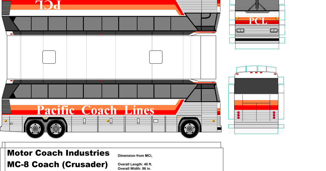 SP. Papel Modelismo: PaperCraft Bus MC-8 Coach Crusader - Pacific Coach ...