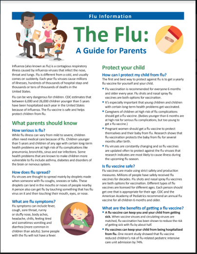 The Flu: A Guide for Parents | Chadron Public Schools