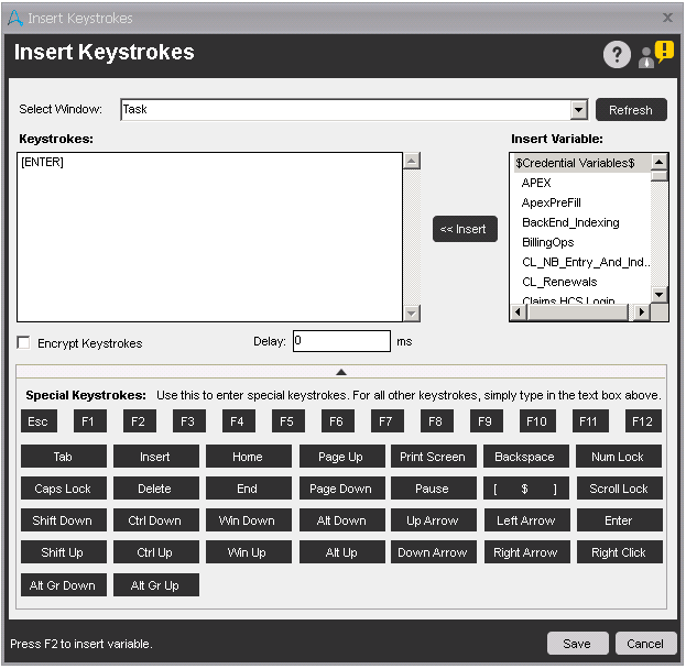 Automation Anywhere Insert Keystroke Mouse Move Mouse Click Mouse Scroll Command