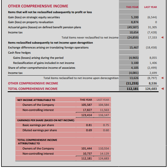 Statement of Other comprehensive income (SOCI) | Invest in Vietnam