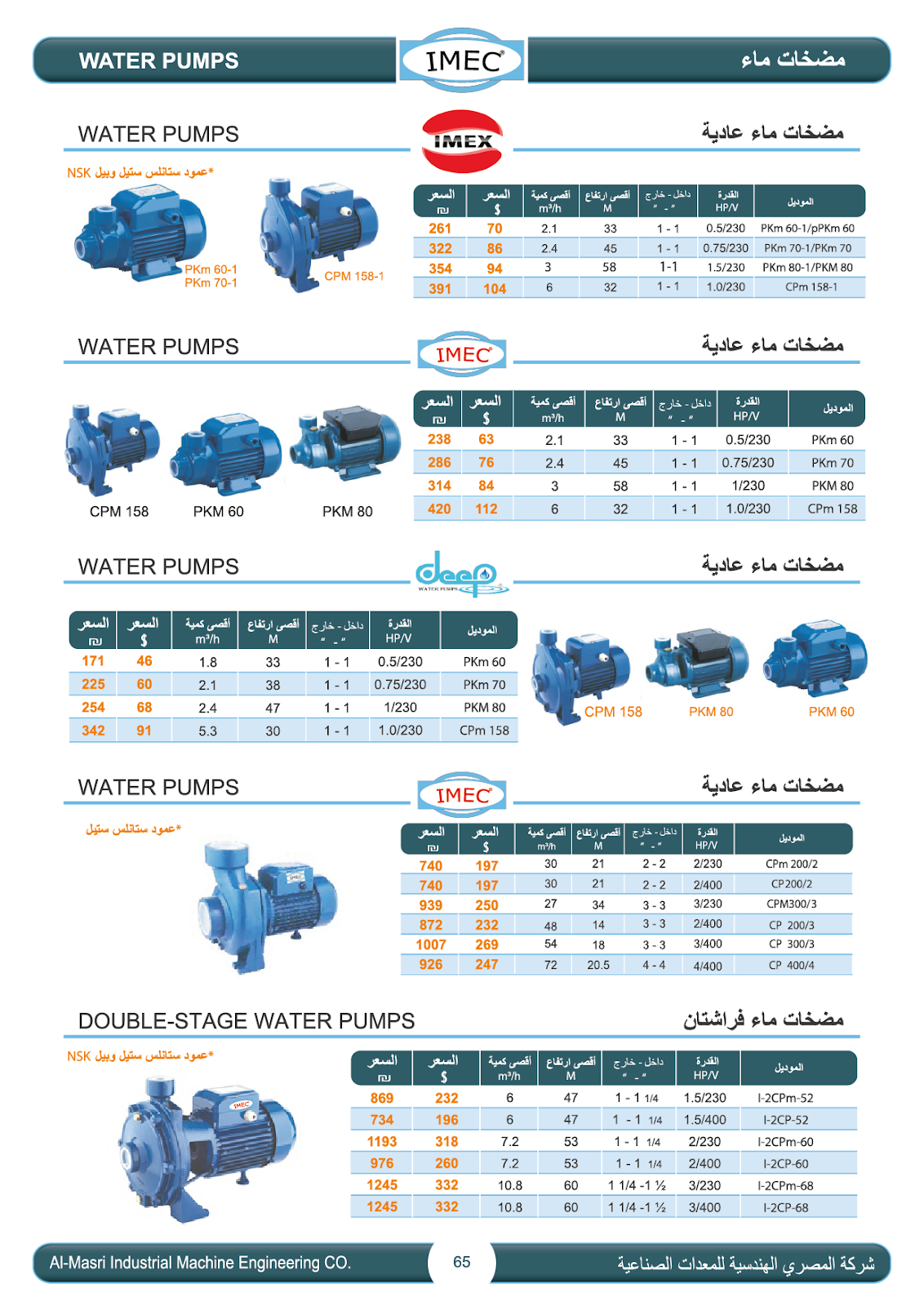 مضخات ماء IMEX-IMEC-DEEP