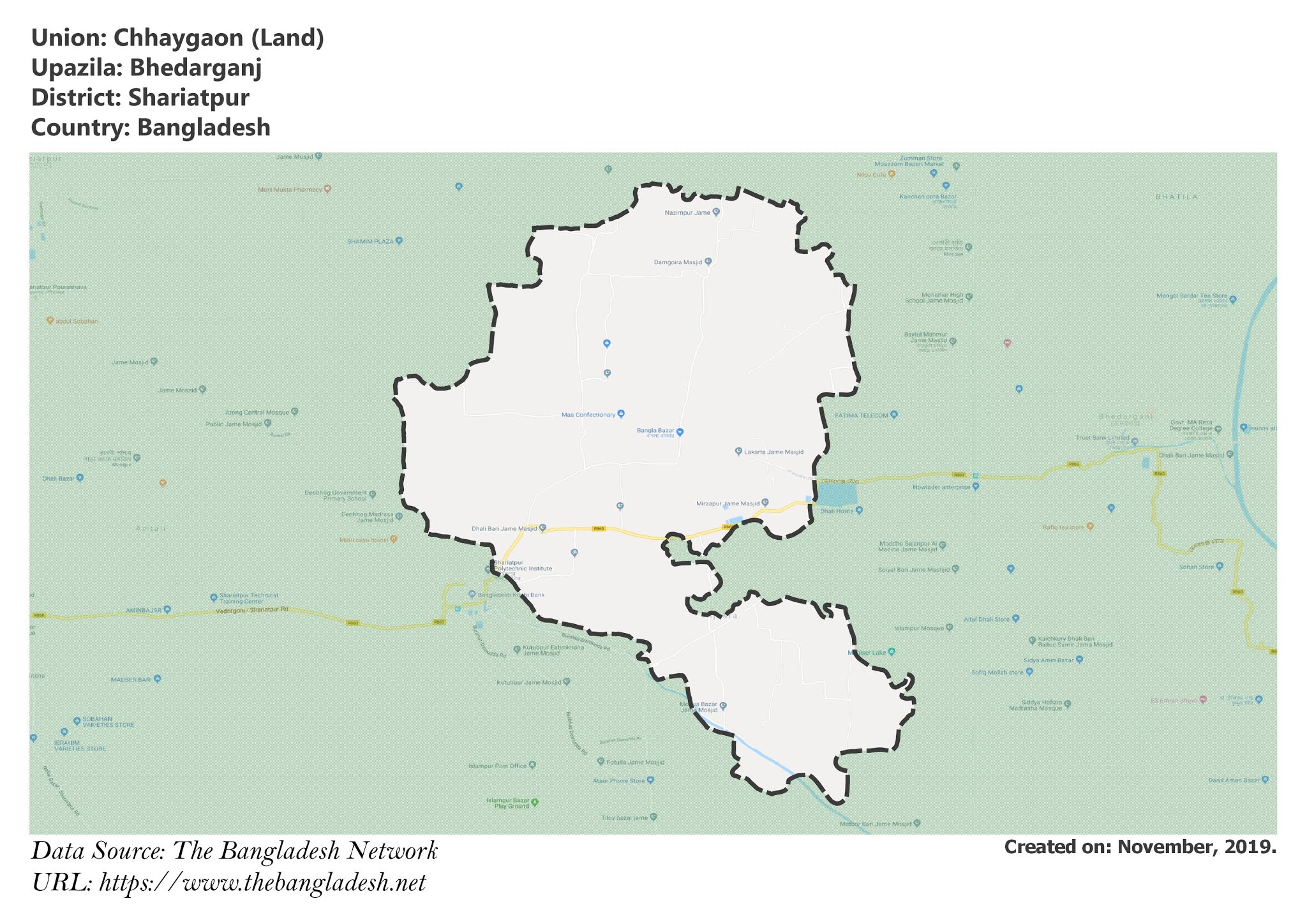 Chaygaon Union, Shariatpur