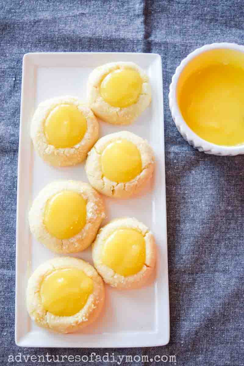 Lemon Curd Cookies (Lemon Thumbprint Cookies) - Adventures of a DIY Mom