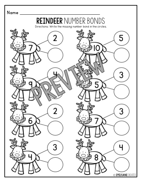 Emily Jane Creates: DECEMBER NO PREP KINDERGARTEN PACKET-OVER 100 PAGES!