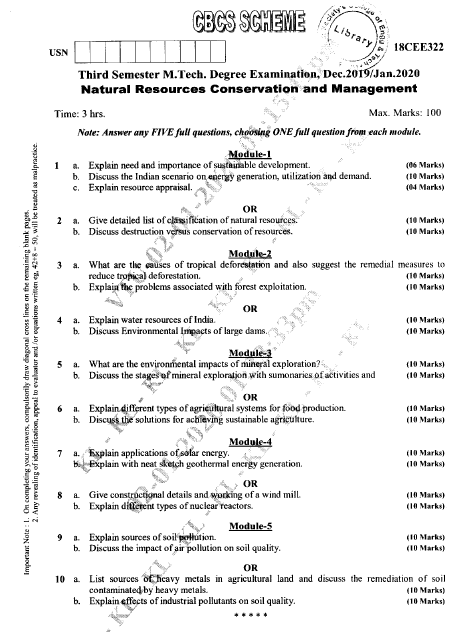 Visvesvaraya Technological University M.Tech. Environmental (CBCS ...