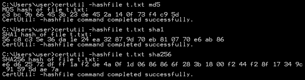 @pro_integritate: Generating file/content hashes using built in Certutil @pro_integritate: Generating file/content hashes using built in Certutil