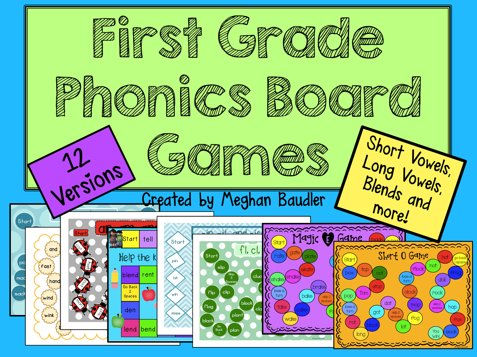 The Creative Colorful Classroom: Engaging Phonics Board Games!