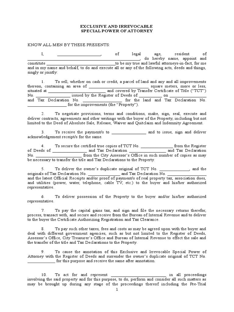 Special Power Of Attorney For Authorized Representative Philippin special-power-of-attorney-for-authorized-representative-philippin