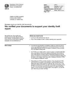 Irs Letter 4883C ~ Thankyou Letter