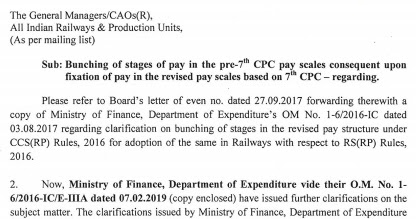Bunching Stages of Pay in the 7th CPC Pay Scales Consequent upon ...