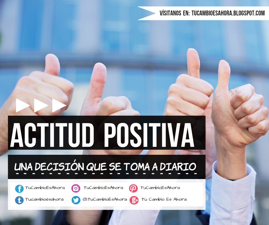 Actitud positiva: Una decisión que se toma a diario | Tu Cambio Es Ahora