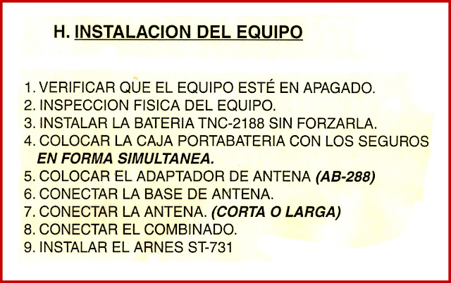 MEMORÁNDUM DEL ÚLTIMO SOLDADO PATRIOTA: EQUIPO DE RADIO VHF-FM/PRC-730V ...