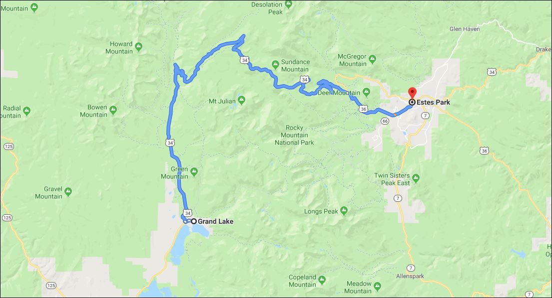 Martin en Marianne 2019: 21 sept Grand Lake - Estes Park