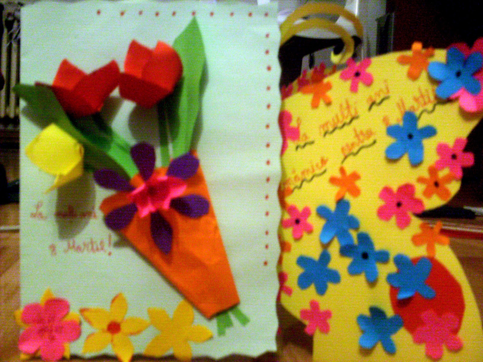 MODELE de FELICITARI pentru 8 Martie lucrate manual :: Fise de lucru ...