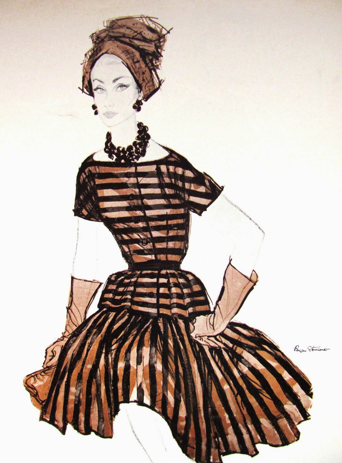 Pintucks: 1960 Fashion Illustration: Brian Stonehouse