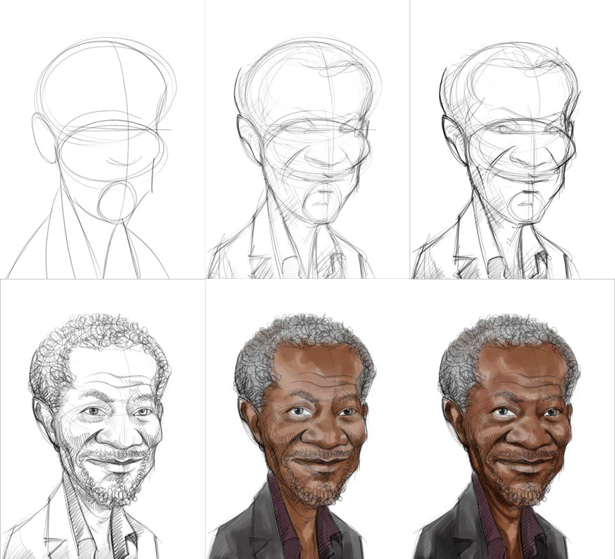 prosenarts: Morgan Freeman Caricature
