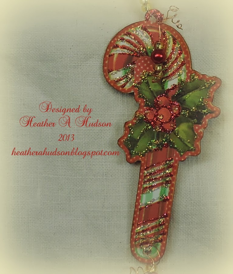 Heather A Hudson: Vintage Candy Cane & Christmas Holly Ornament ...