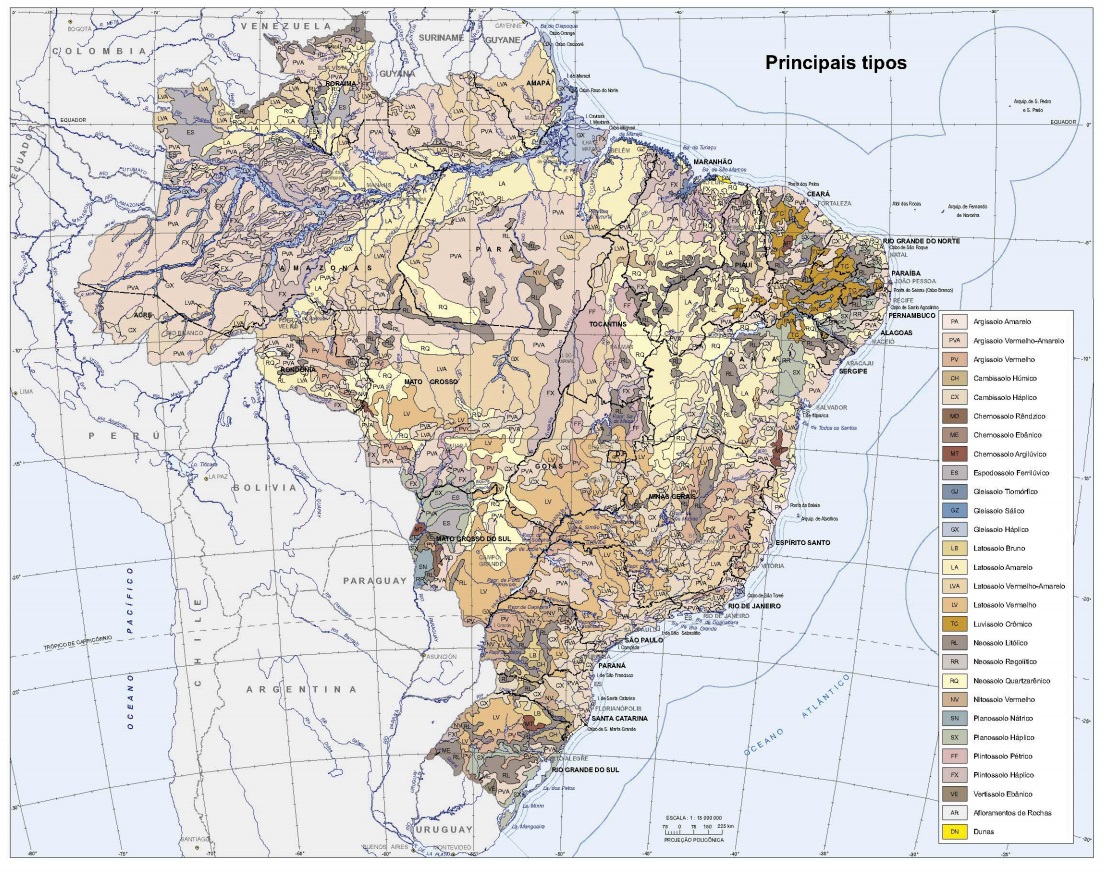 Professor Wladimir - Geografia: Mapa de Solos do Brasil