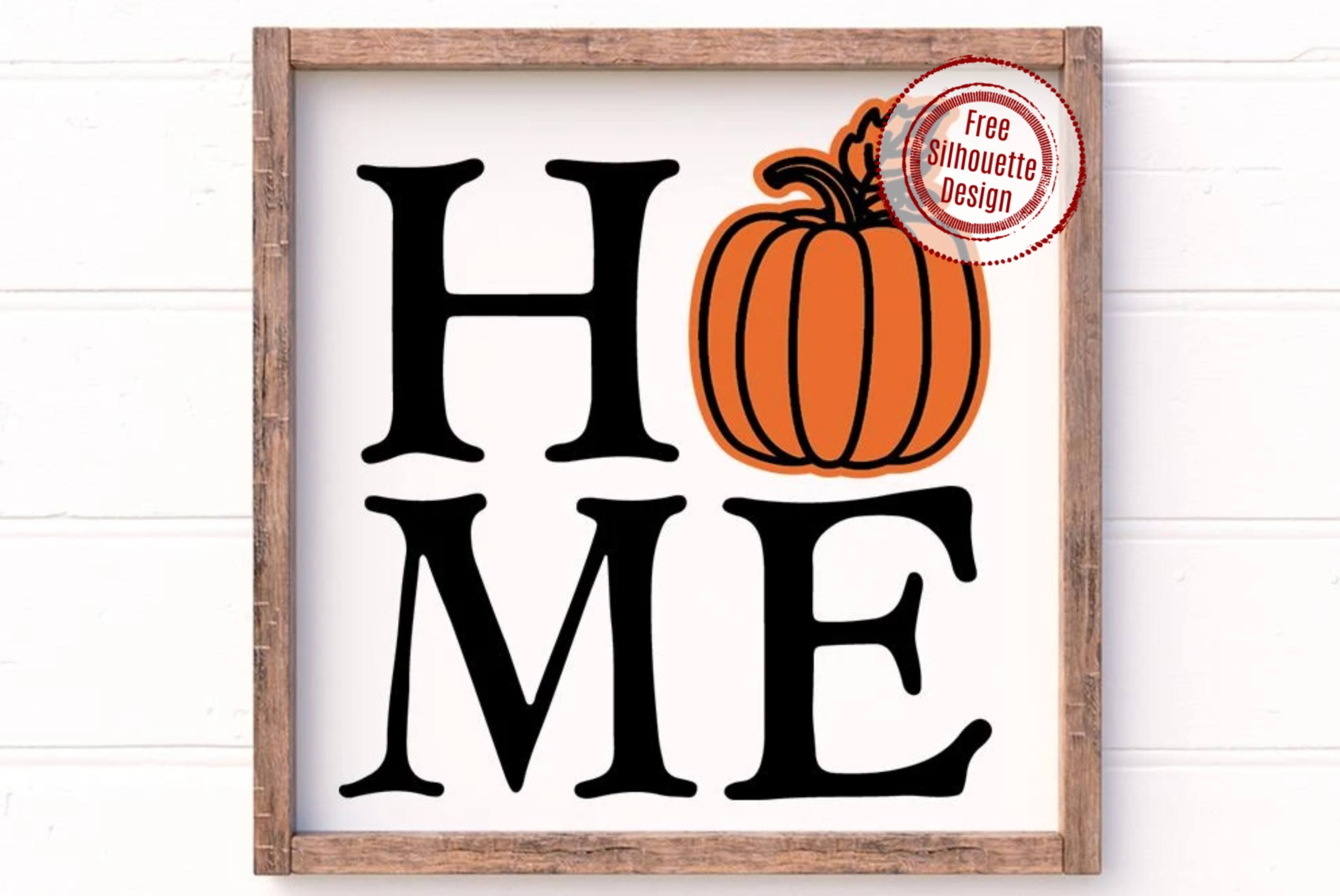 Free Silhouette Design: Home with Pumpkin (Commercial Use Available ...