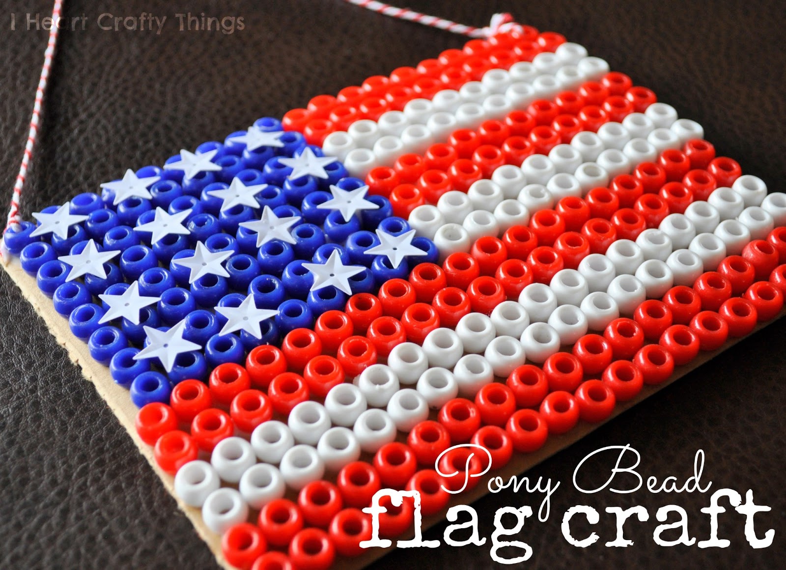 Pony Bead Flag Craft - I Heart Crafty Things