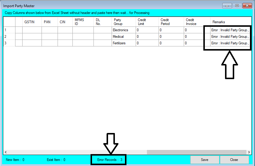 Import Party Master Help Guide