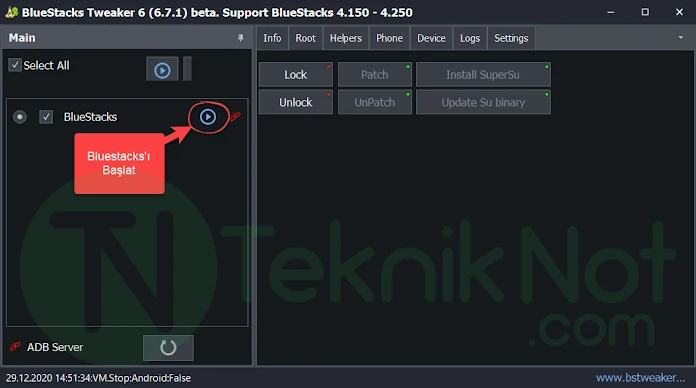 BlueStacks Root Yapma, Tweaker ile Root Atma ⋆ TeknikNot