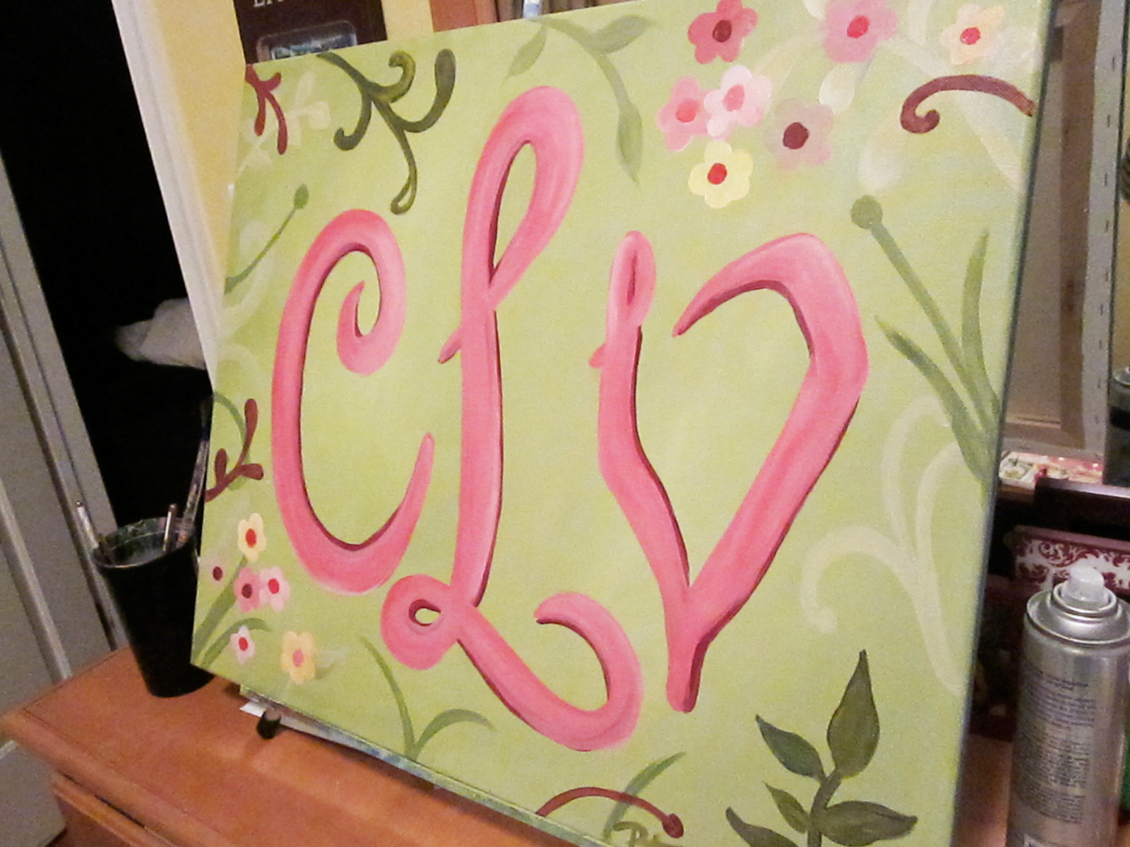 BJollyArt: Baby's Room-Monogram Initials Painting