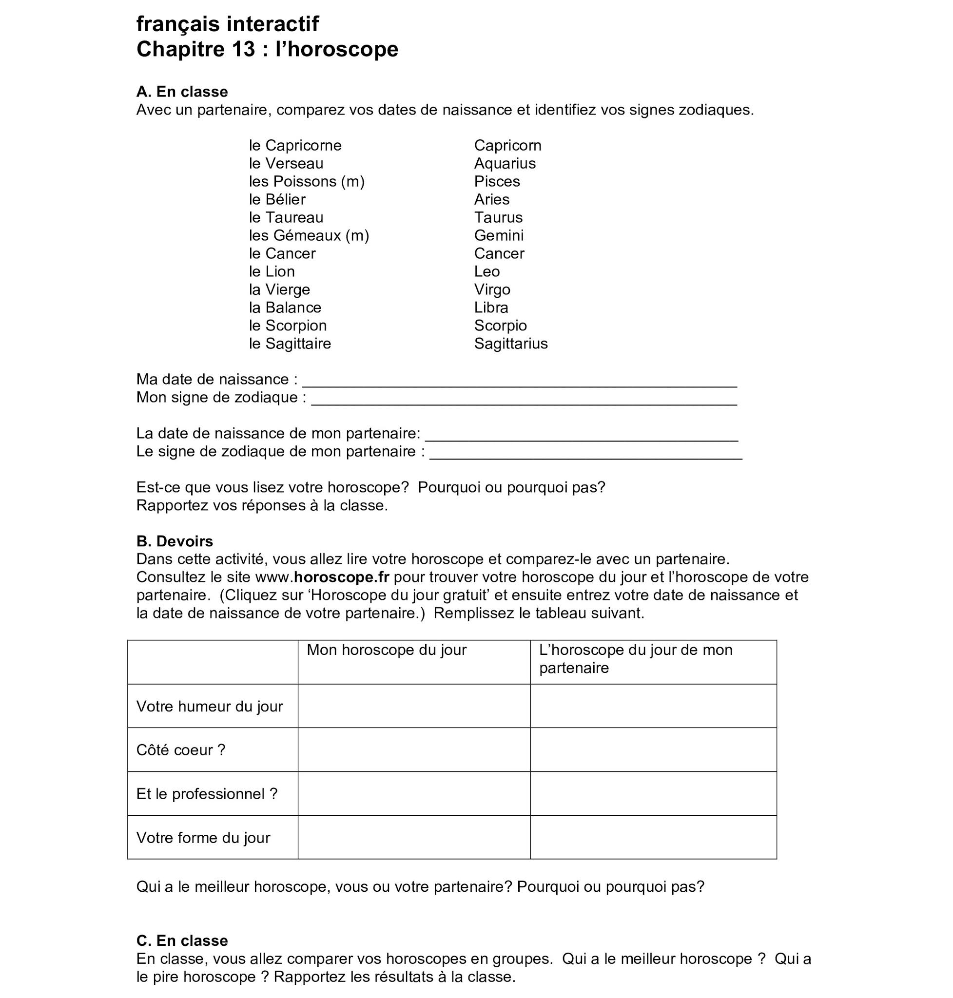 TICs en FLE: Parcours lexique