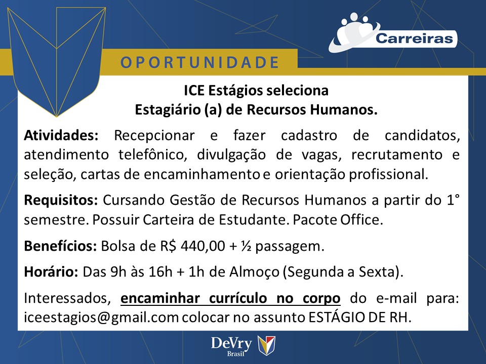 Fanor Carreiras: ESTÁGIO EM RH