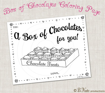 Box Of Chocolate Coloring Page