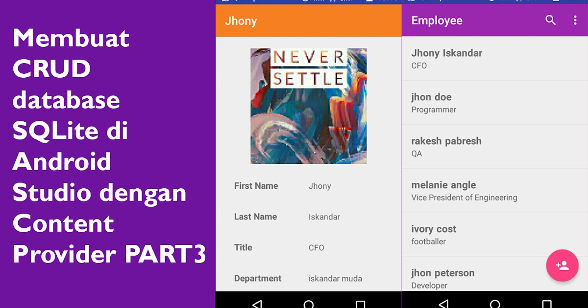 Membuat Aplikasi CRUD SQLite dengan Content Provider dan Circular ...