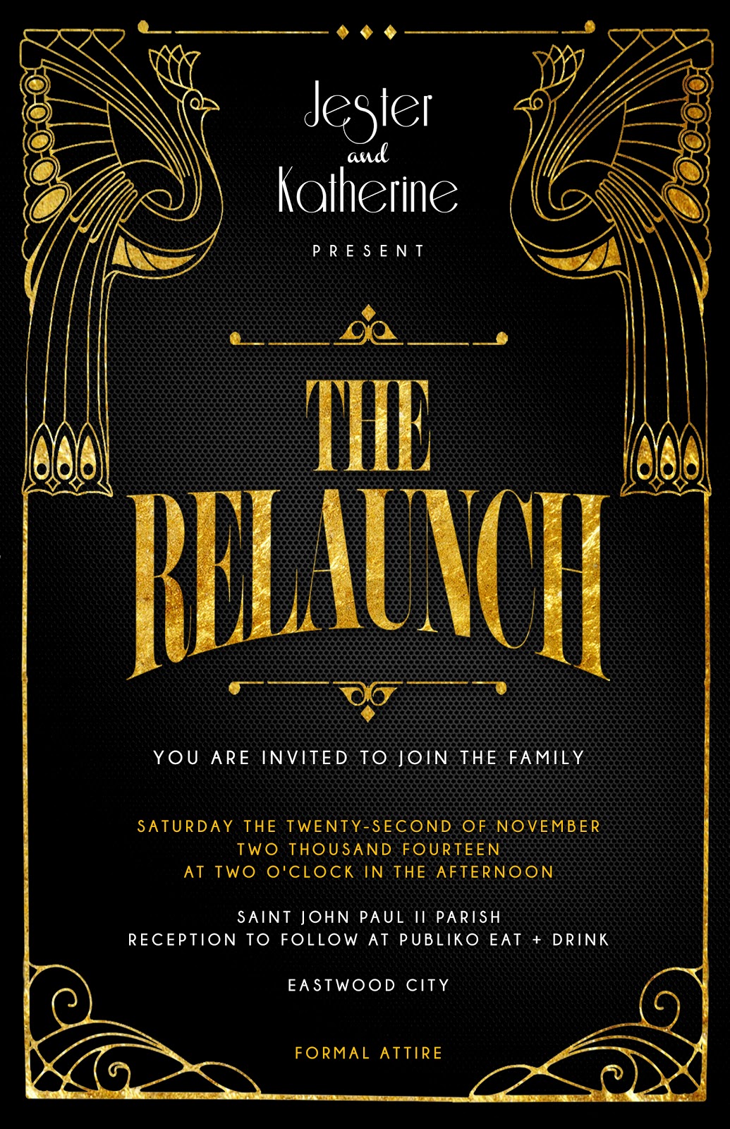 [INVITATION] Jester + Kath The Relaunch 2014 - HS Grafik Print