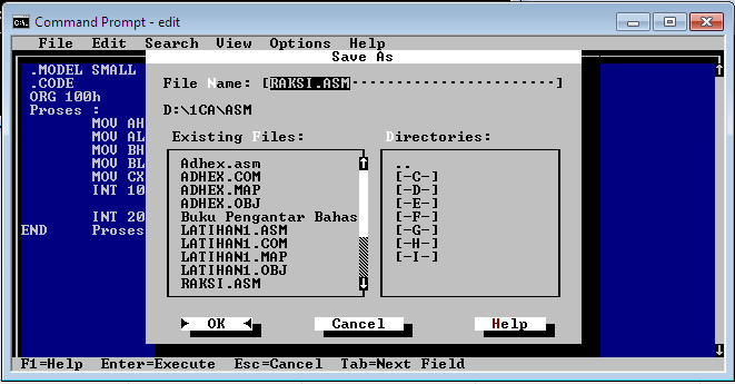CARA MEMBERI WARNA PADA KARAKTER DI PROGRAM ASSEMBLY ~ RaksiTekomPolsri