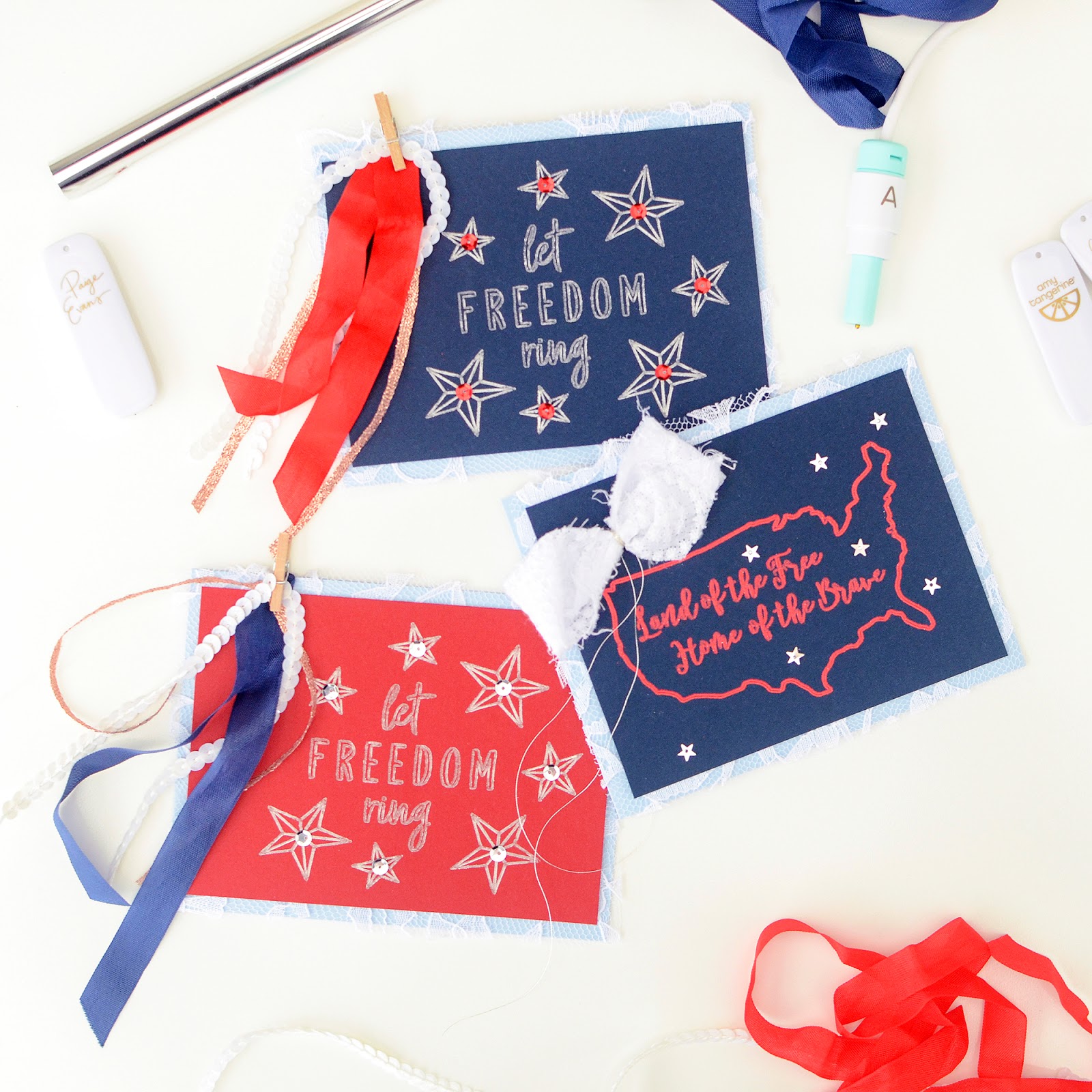 WRMK :: Patriotic Cards w/ Foil Quill